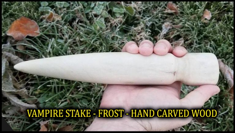 Vampire Stake – Frost – Hand Carved Wood – ZombieMall.com